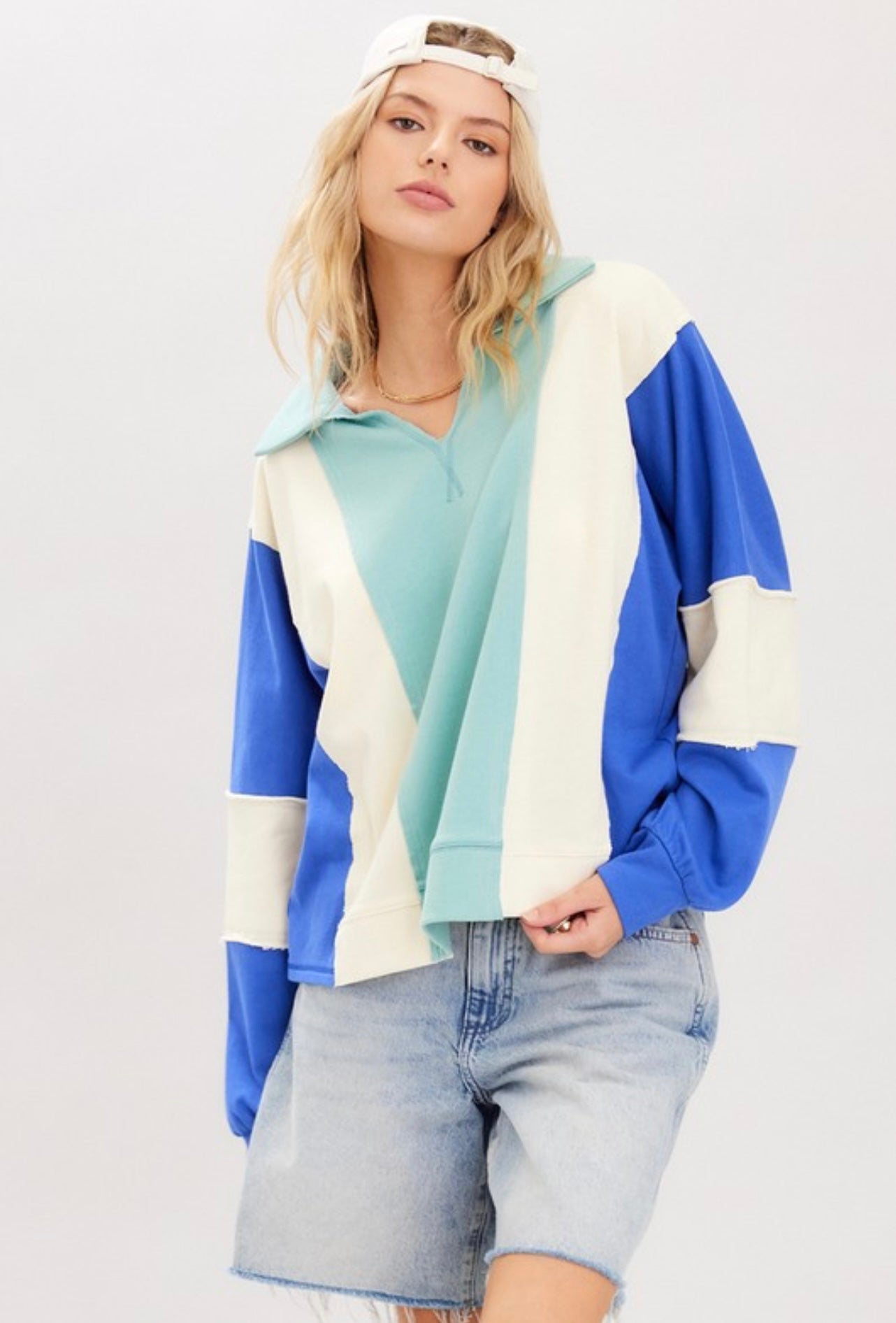 Luna Color Block Pullover – GREY LAYNE