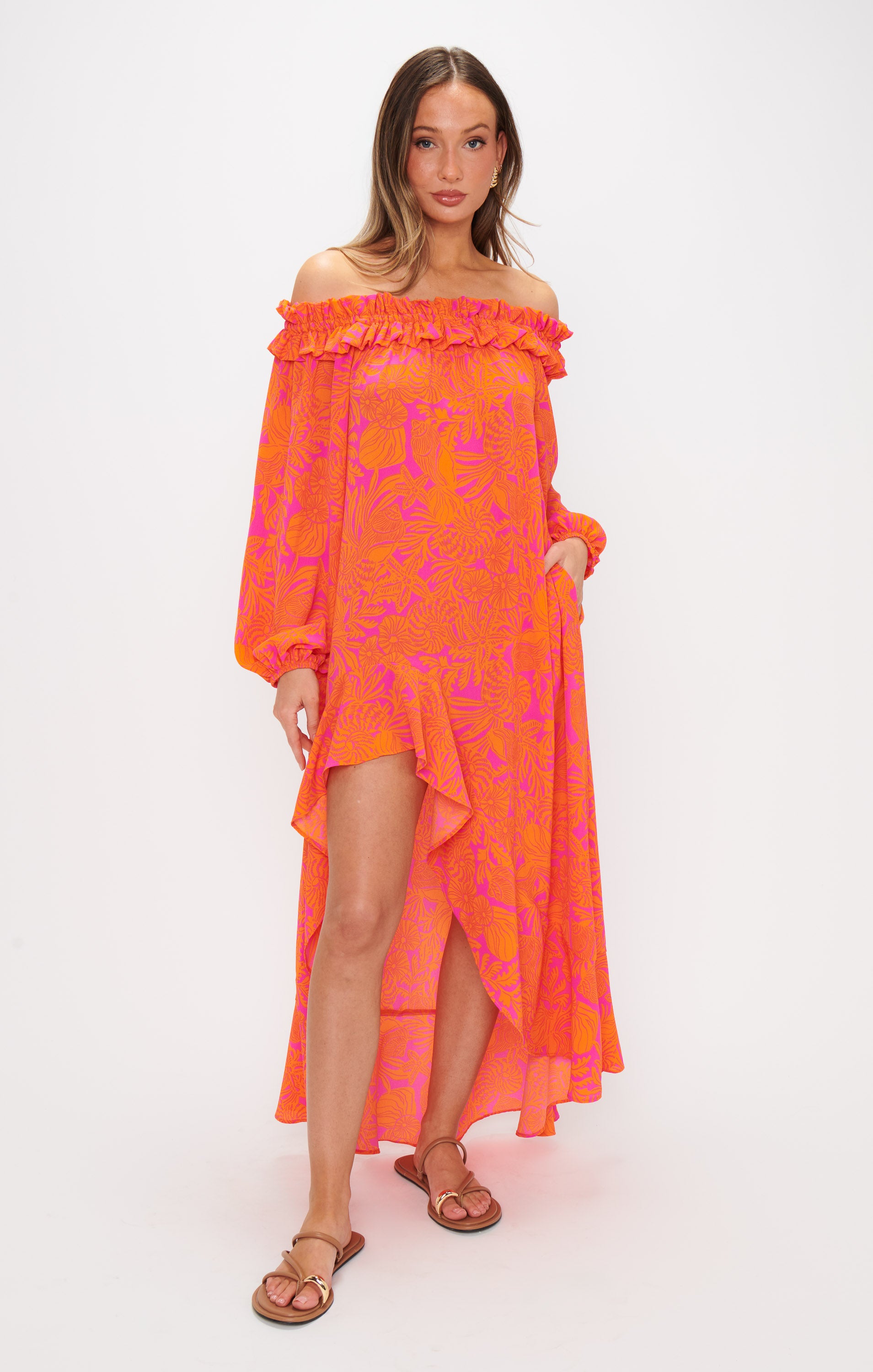 Bobbi Maxi Dress - Fuchsia Shells – GREY LAYNE